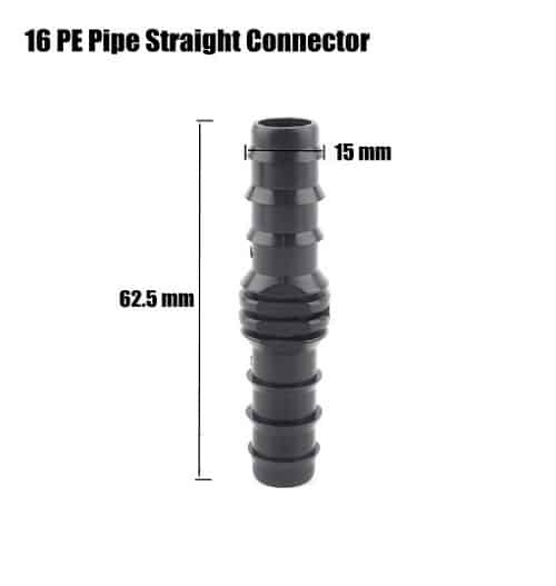 16mm Straight Joiner Connector for Drip Irrigation Lateral Pipe - IONEX ...